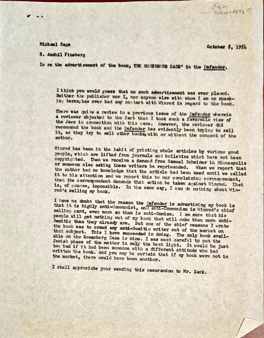 “A Very Ticklish Problem”: The AJC Response to the Rosenberg Trial ...